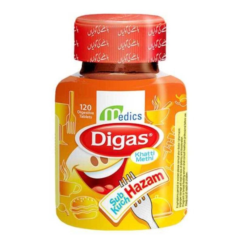 Digas Khatti Meethi Chewable Tablets (1 Bottle = 120 Tablets) - Medlife ...